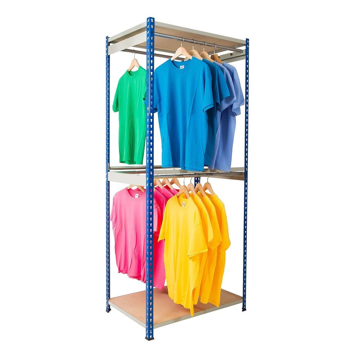 Rivet Rack Double Rail Garment Bay - 2 Levels — The Storage Bay