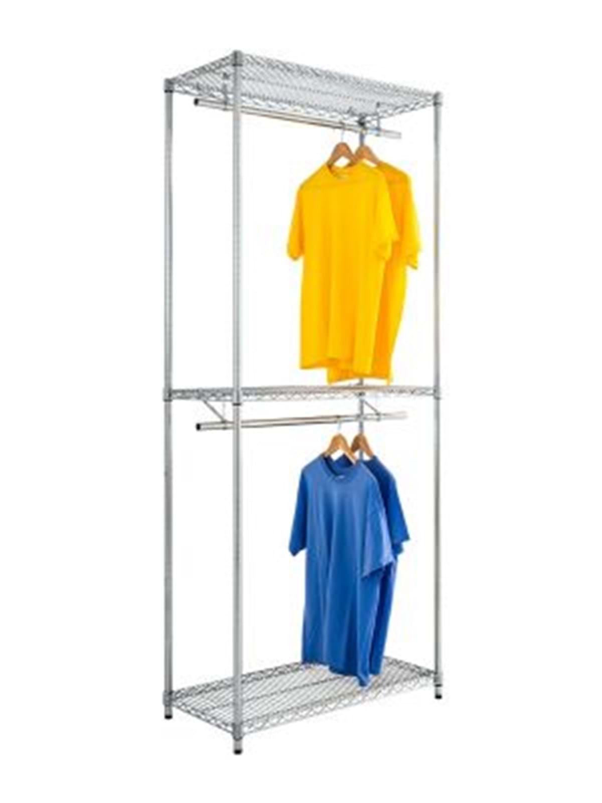 Eclipse Chrome Wire Double Garment Rack — The Storage Bay