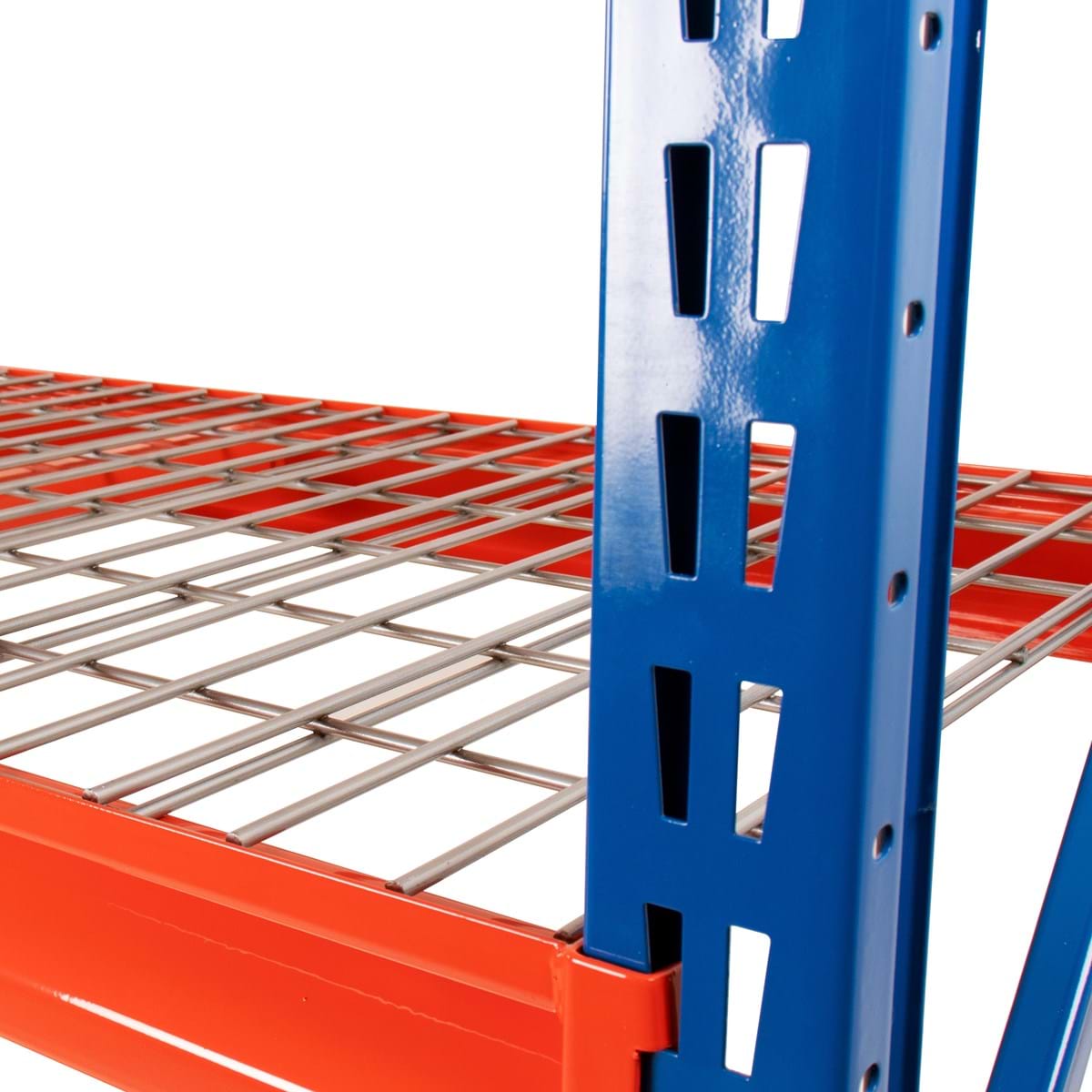 Twin Slot Longspan Racking Beam Level with Wire Mesh Decking